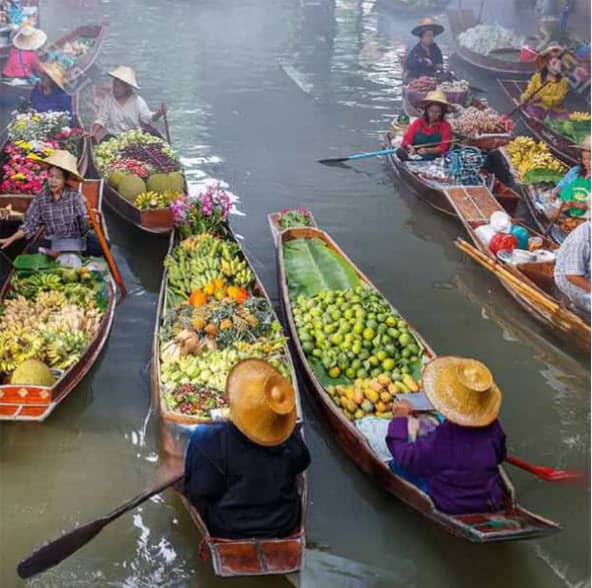 Visite du Marché Flottant, Wat Pho et Wat Arun